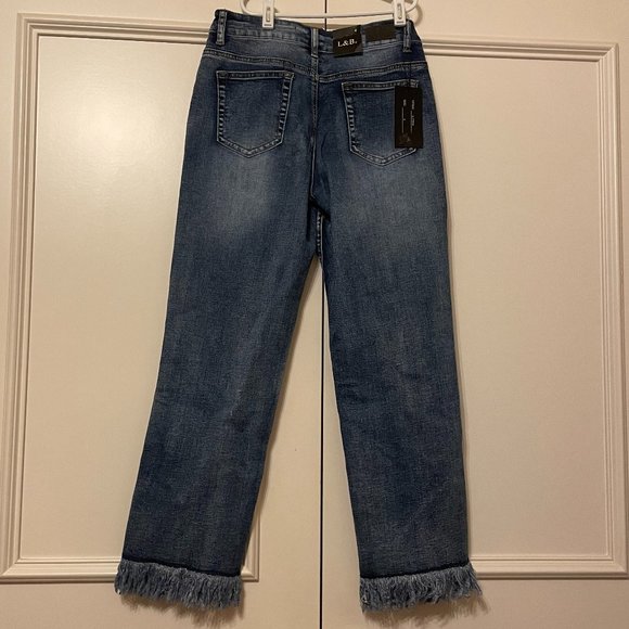 Lucky & Blessed | Jeans | Nwt Lucky Blessed Medium Wash Frayed Ankle ...